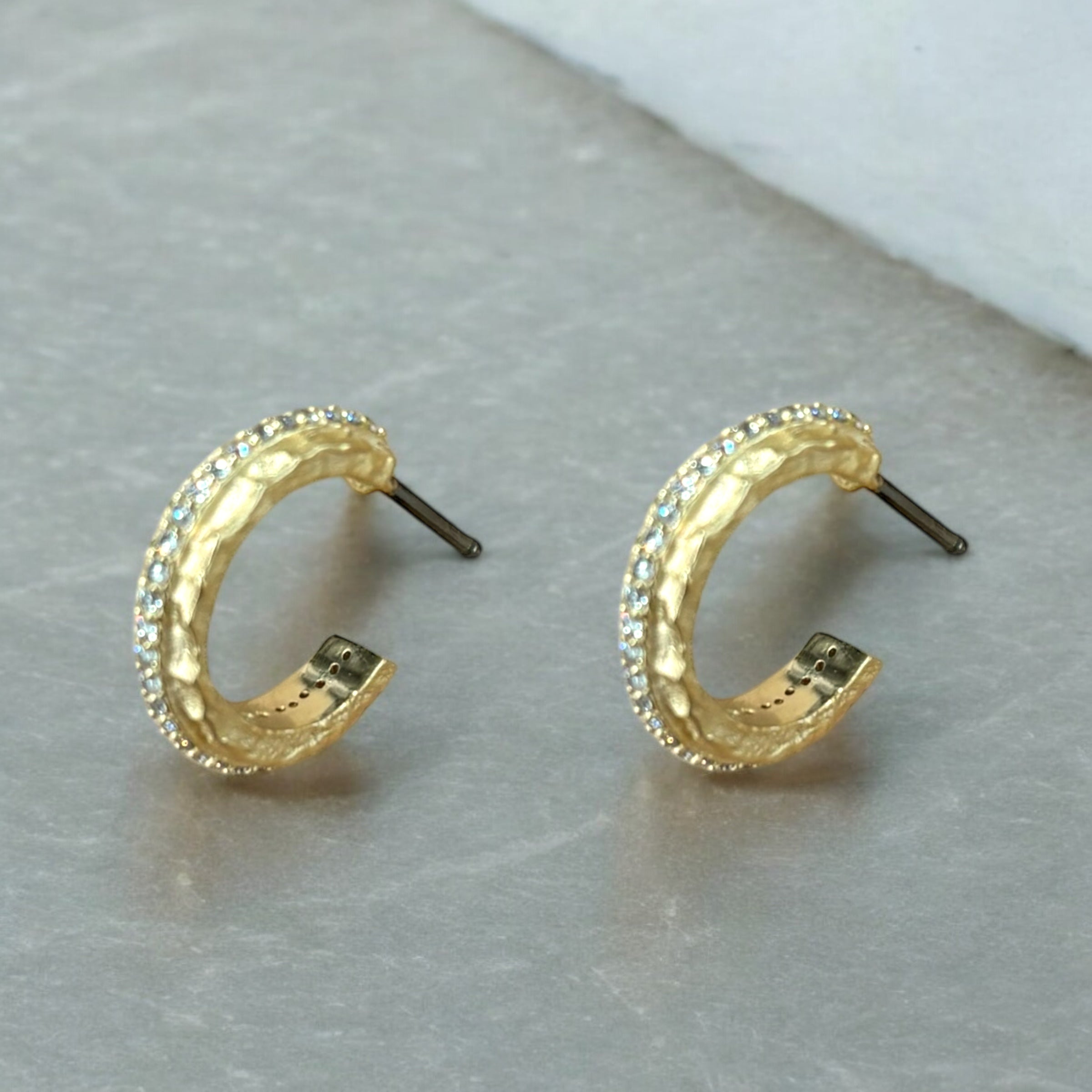 GOLD MINI EGY CRYSTAL THIN HOOPS – Tat2 Designs