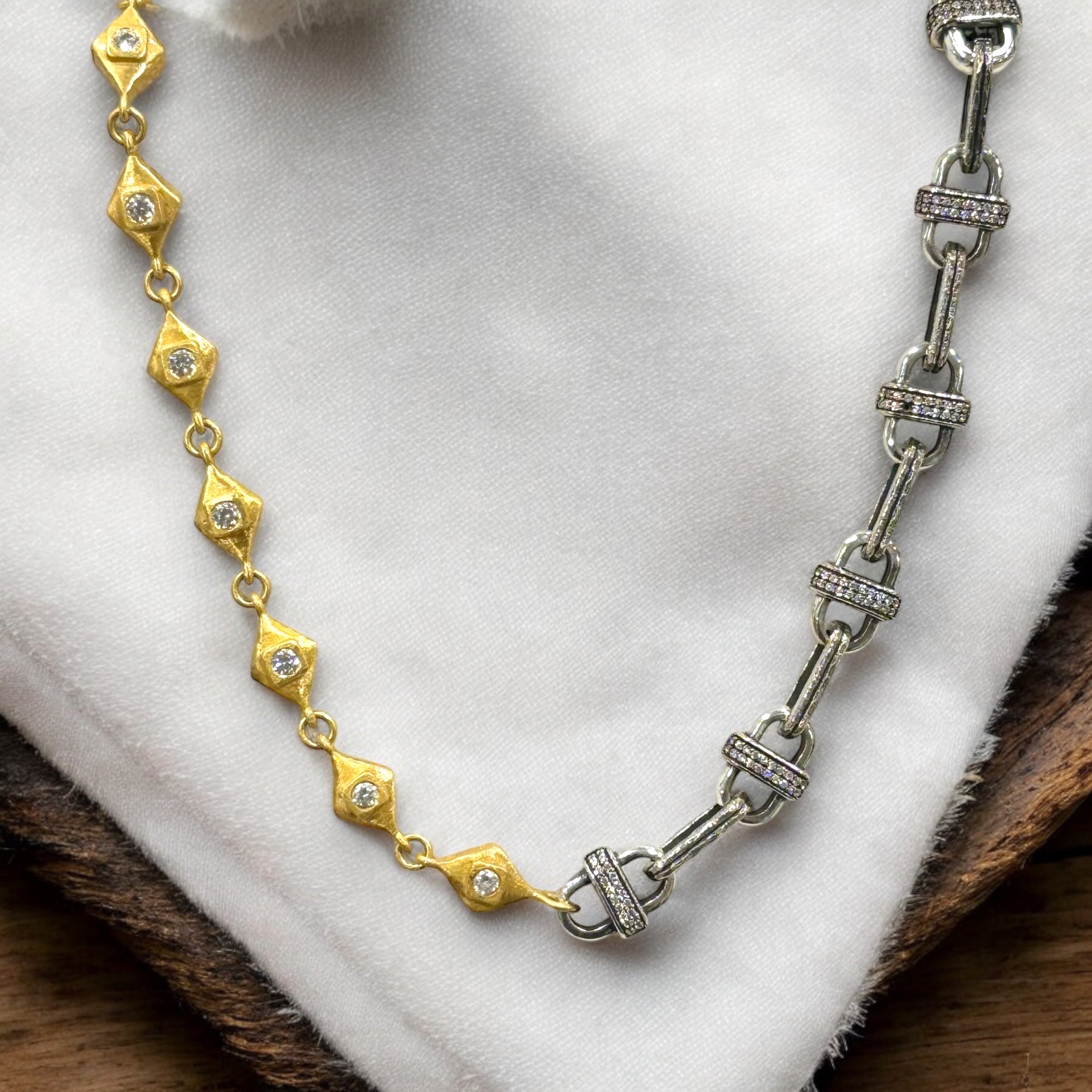MIXED METAL DEMI-CÔTE NECKLACE – Tat2 Designs