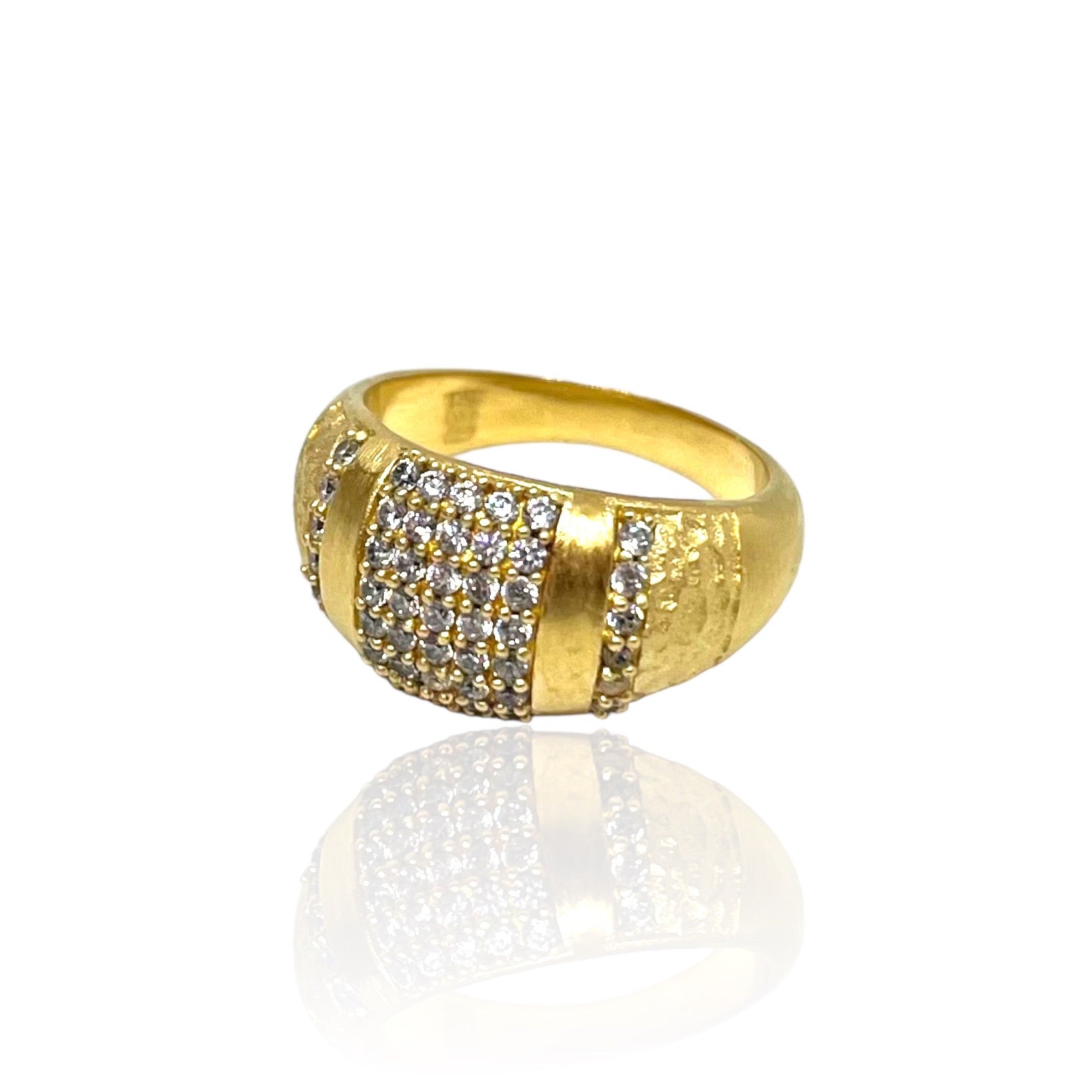 Gold Pave Cocktail Ring 6 by Tat2 Designs