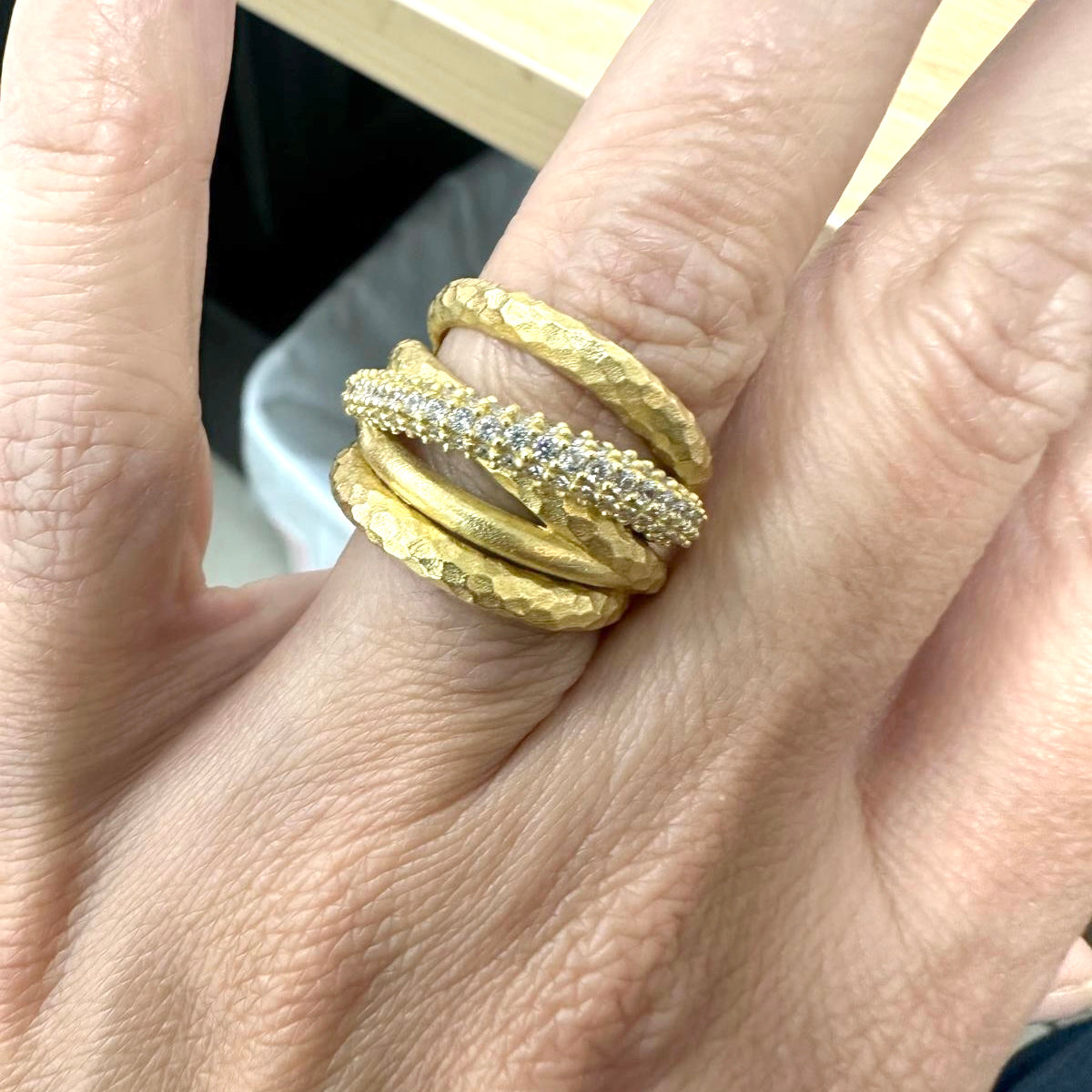 GOLD ALMORA LAYERED BAND RING – Tat2 Designs